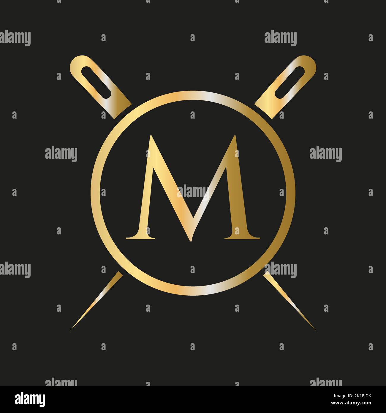 Initial Letter M Tailor Logo, Needle and Thread Combination for ...