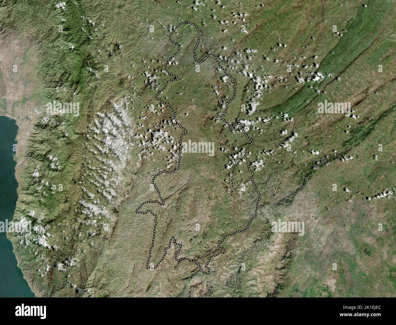 Gitega, province of Burundi. High resolution satellite map Stock Photo ...