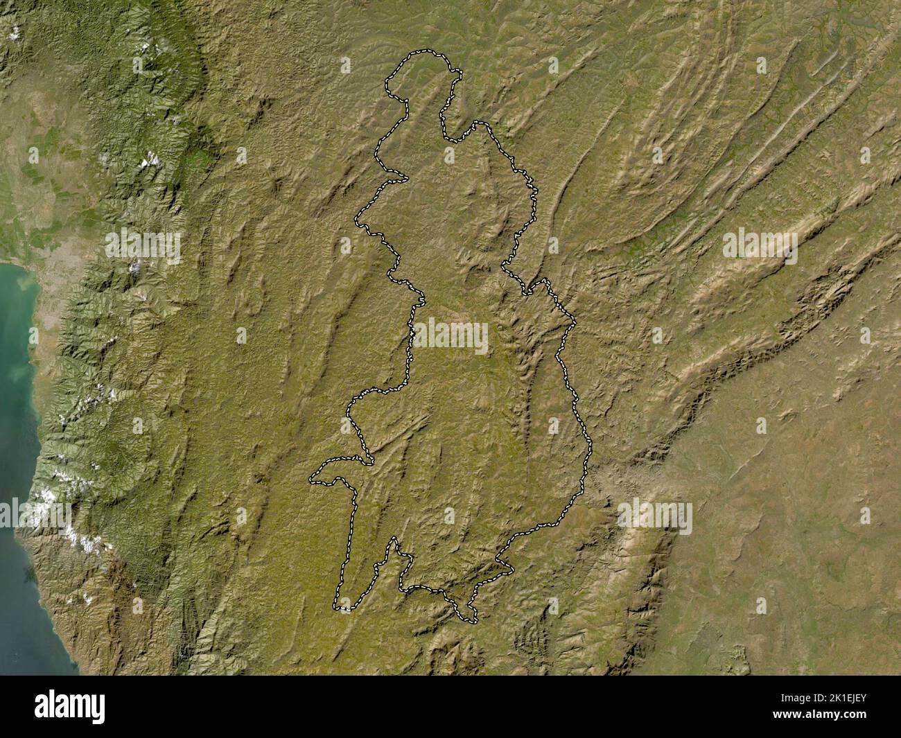 Gitega, province of Burundi. Low resolution satellite map Stock Photo ...