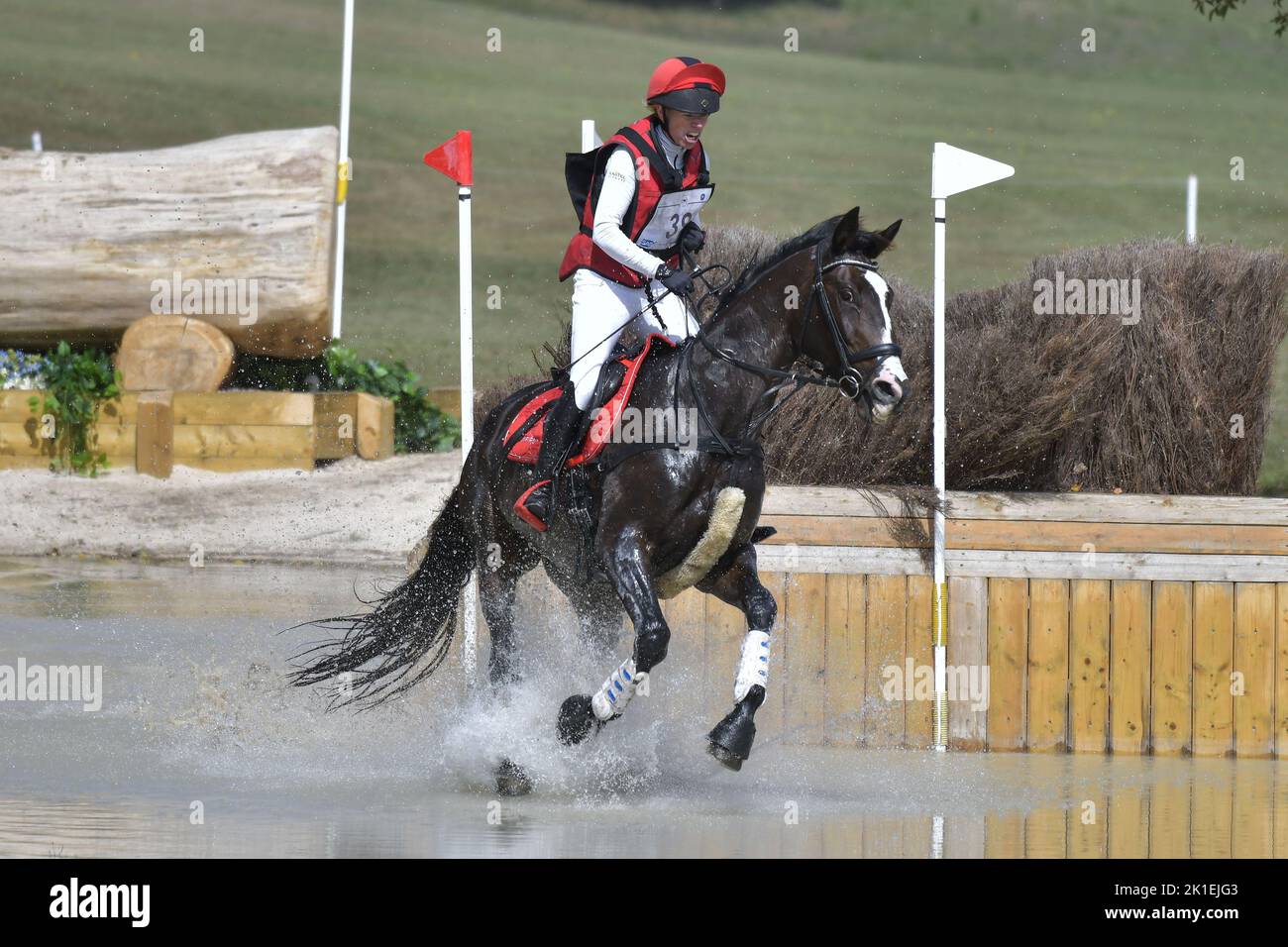 Mia Hastrup (DEN) riding Shjbrin during the cross-country course of the ...