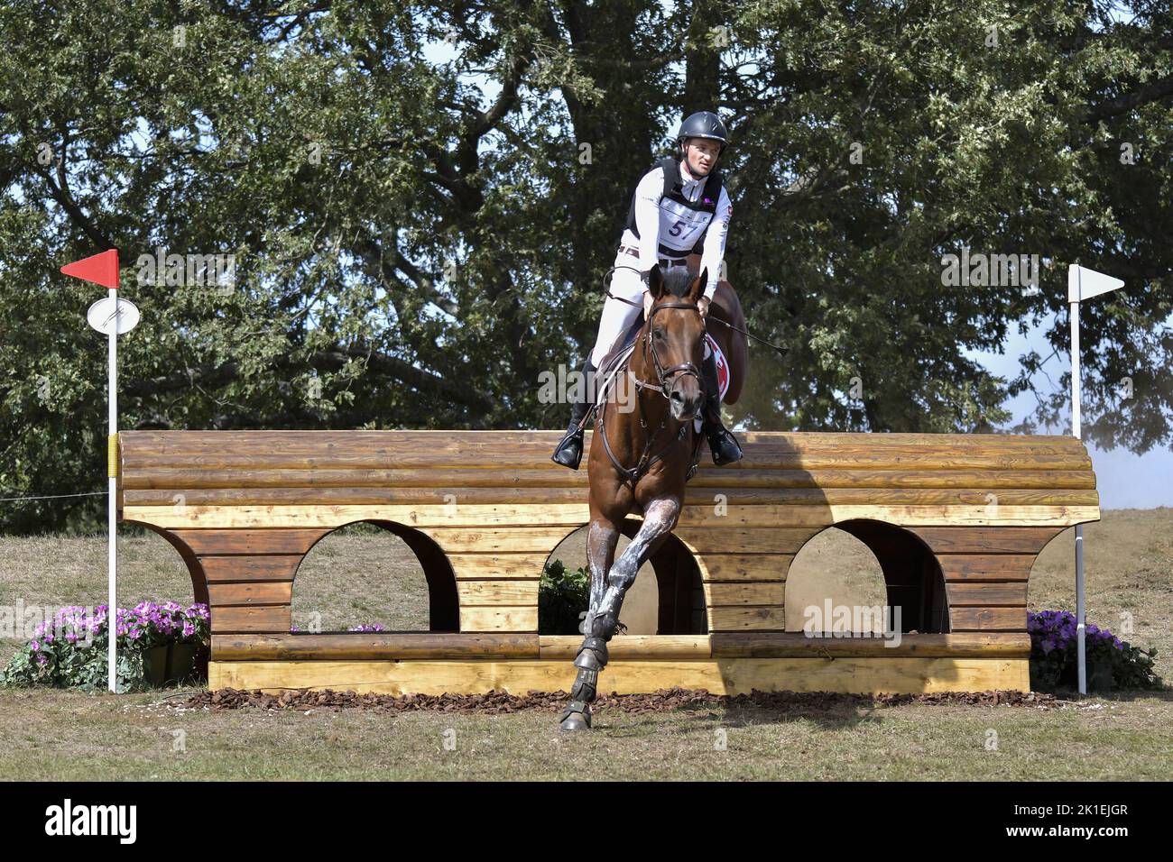 Robin Godel (SUI) riding Grandeur de Lully CH during the cross-country ...