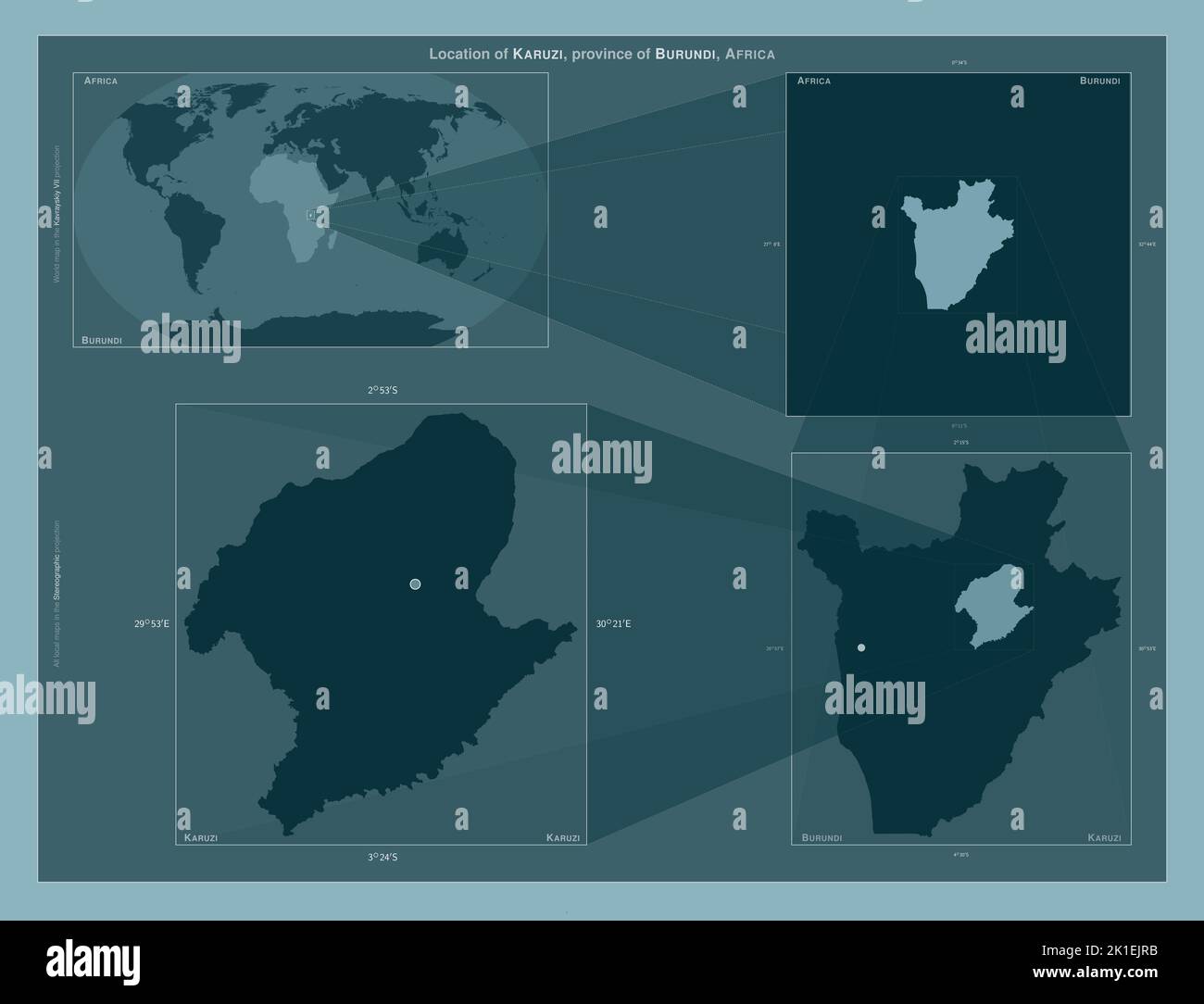 Karuzi, province of Burundi. Diagram showing the location of the region ...