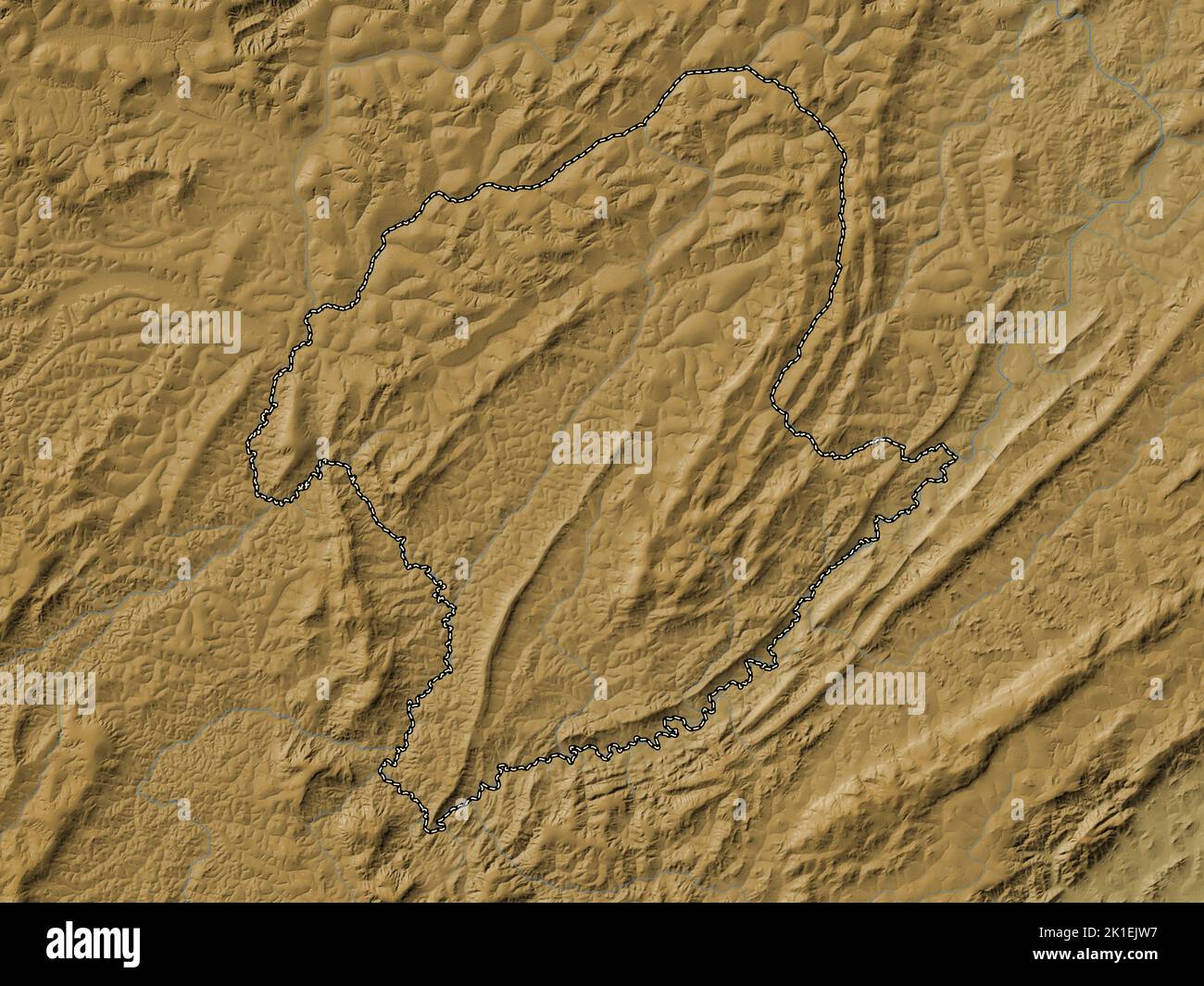 Karuzi, province of Burundi. Colored elevation map with lakes and ...