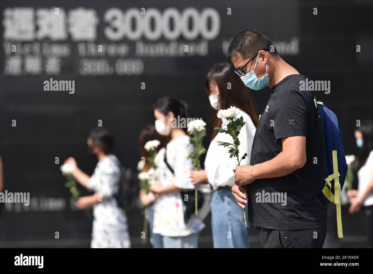 NANJING, CHINA - SEPTEMBER 18, 2022 - People pay tribute to the victims ...