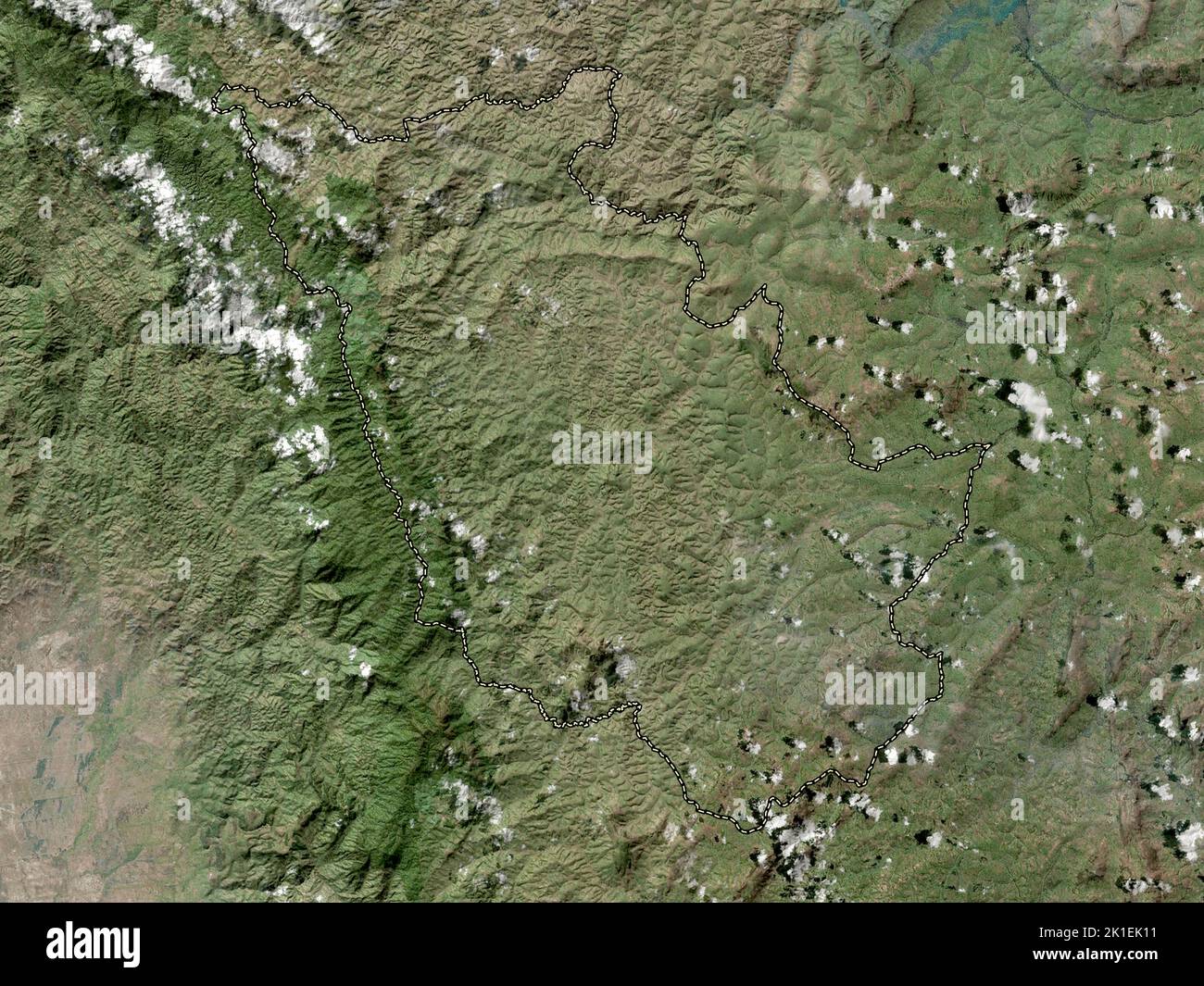Kayanza, province of Burundi. High resolution satellite map Stock Photo ...