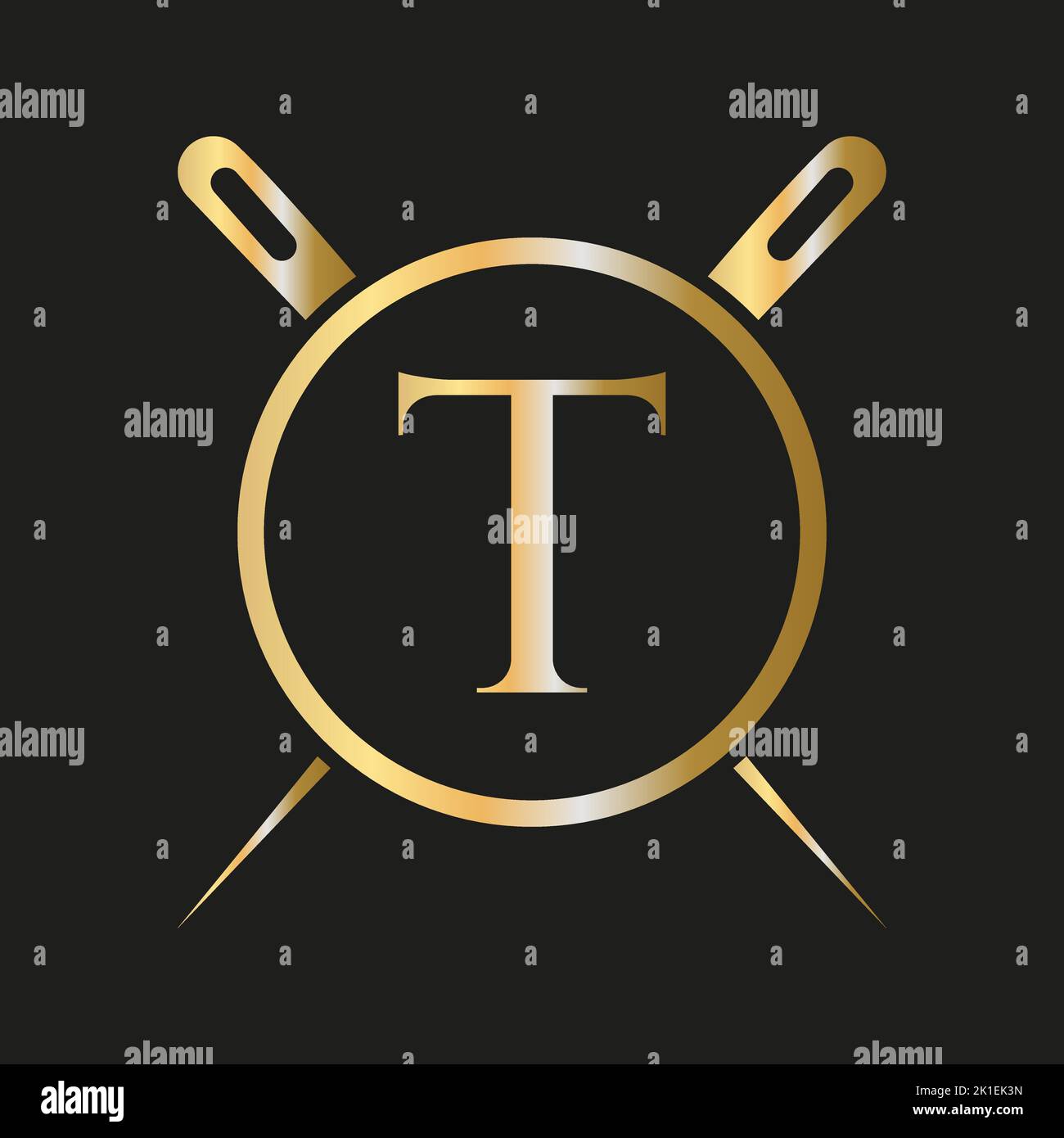 Initial Letter T Tailor Logo, Needle and Thread Combination for ...