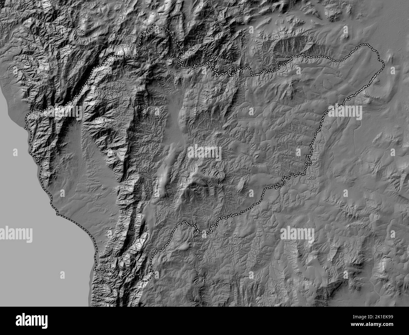 Makamba, province of Burundi. Bilevel elevation map with lakes and ...