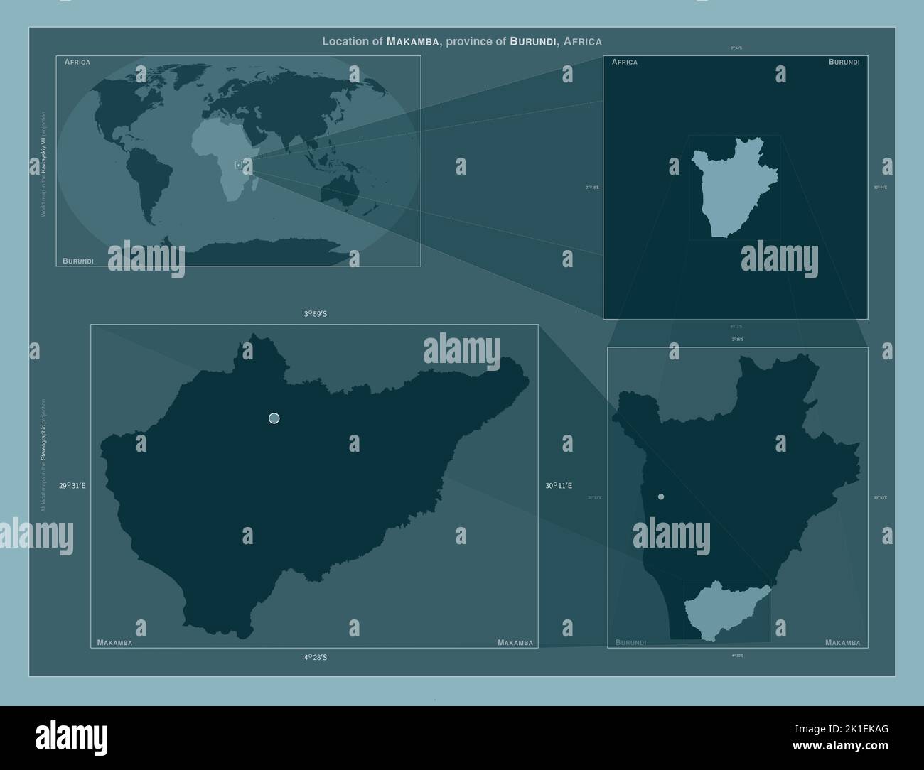 Makamba, province of Burundi. Diagram showing the location of the ...