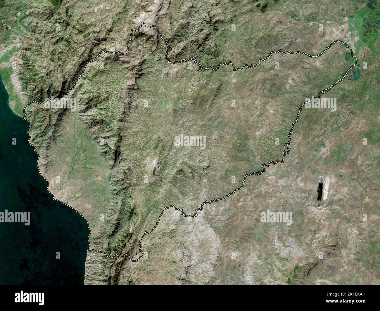 Makamba, province of Burundi. High resolution satellite map Stock Photo ...