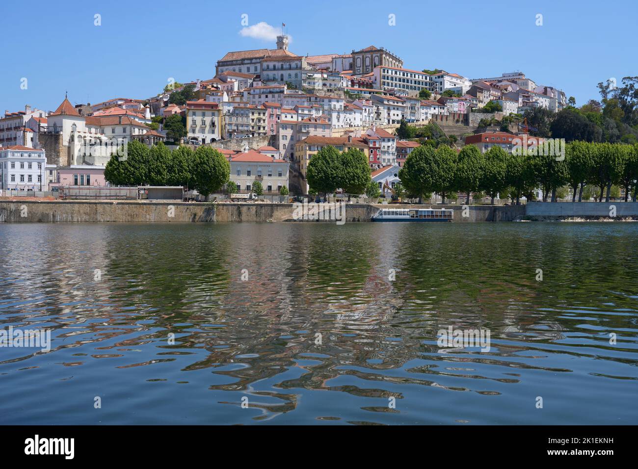 Cityscape of european COIMBRA city at Mondego river in central district ...