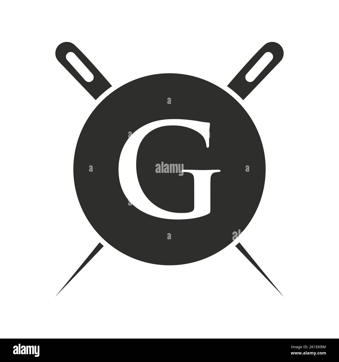 Letter G Tailor Logo, Needle and Thread Combination for Embroider ...