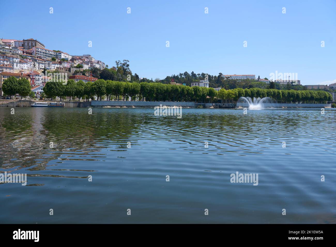 Promenade in european COIMBRA city at Mondego river in central district ...