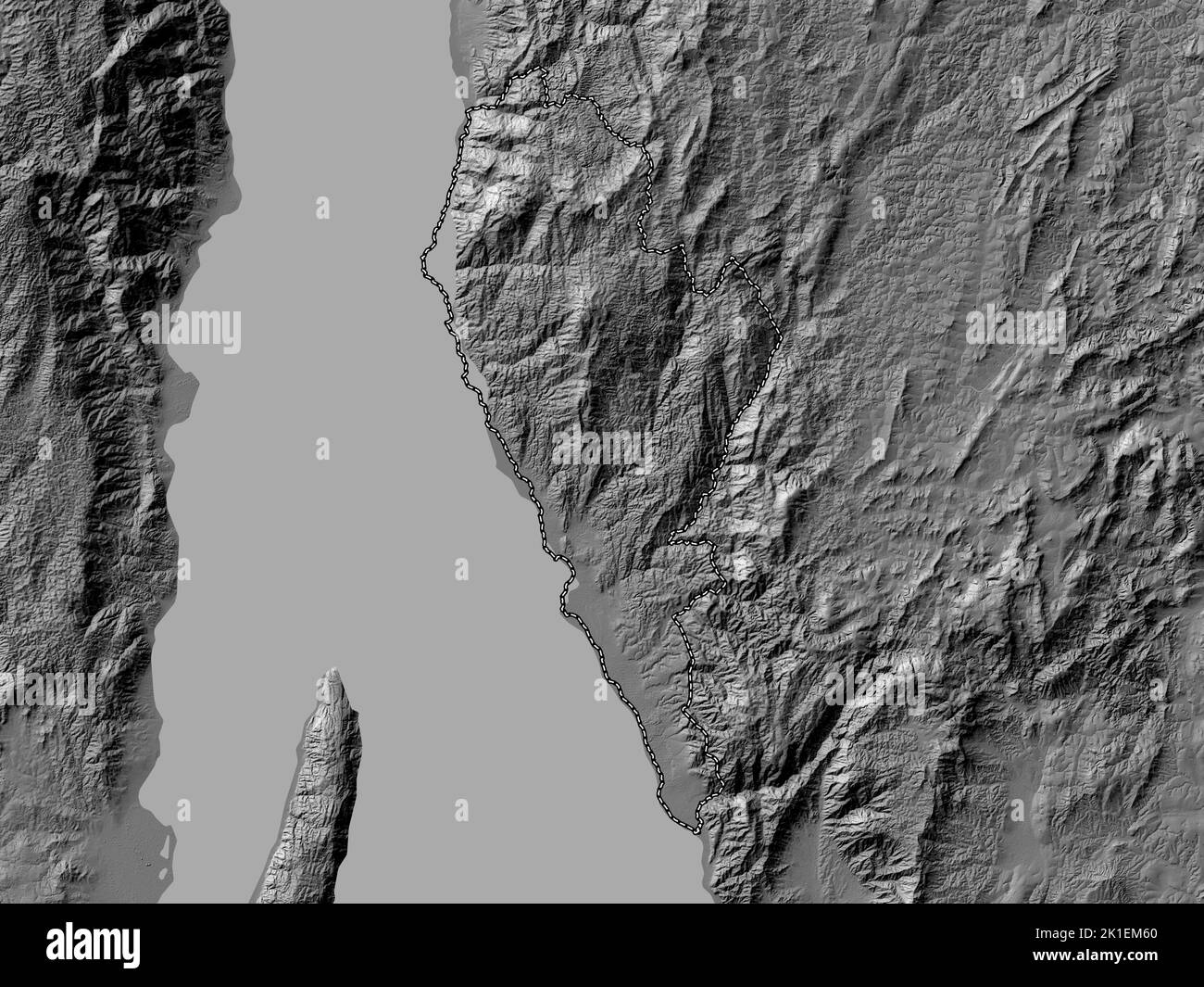 Rumonge, city of Burundi. Bilevel elevation map with lakes and rivers ...