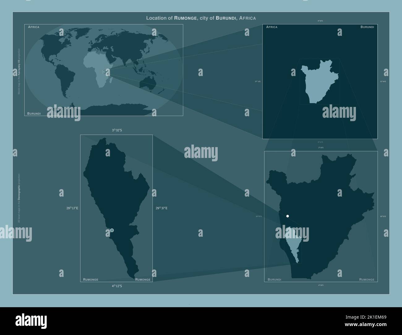 Rumonge, city of Burundi. Diagram showing the location of the region on ...