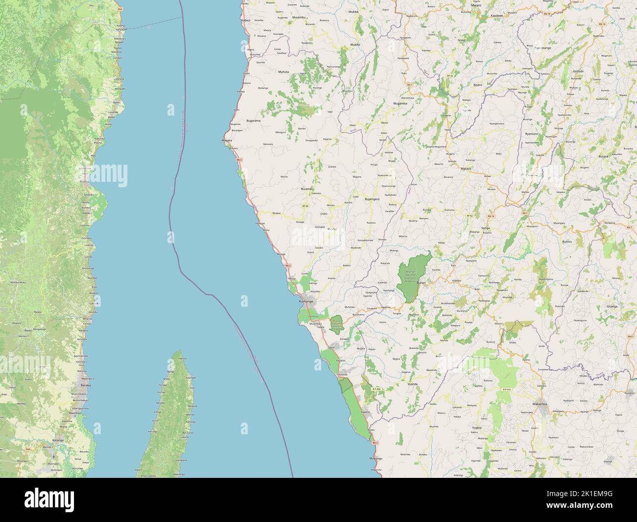 Rumonge, city of Burundi. Open Street Map Stock Photo - Alamy