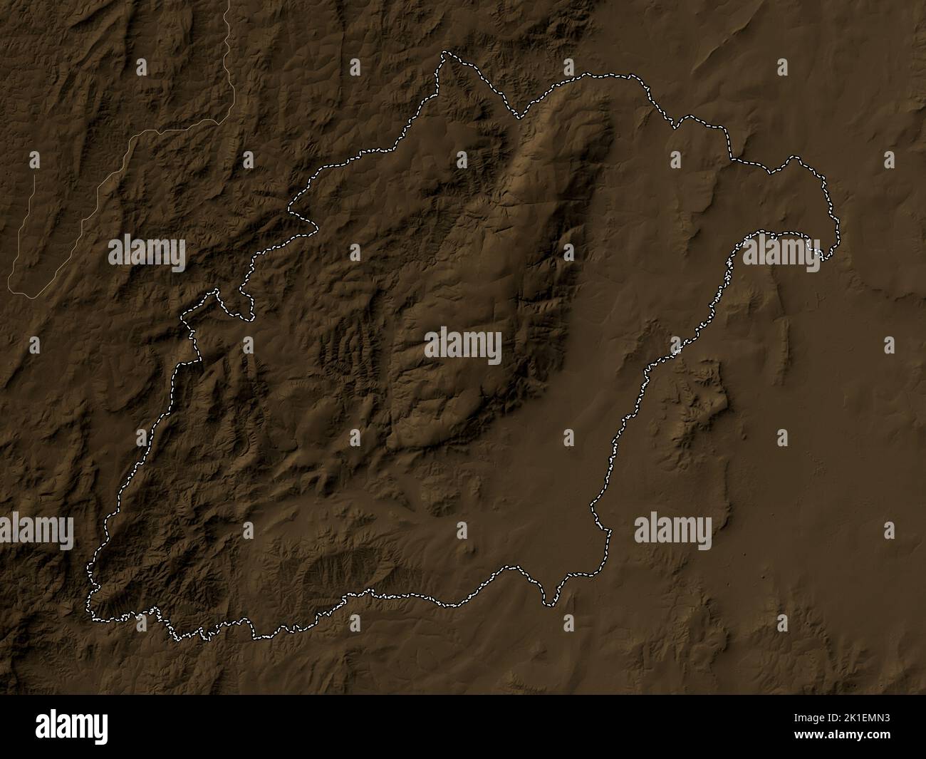 Rutana, province of Burundi. Elevation map colored in sepia tones with ...
