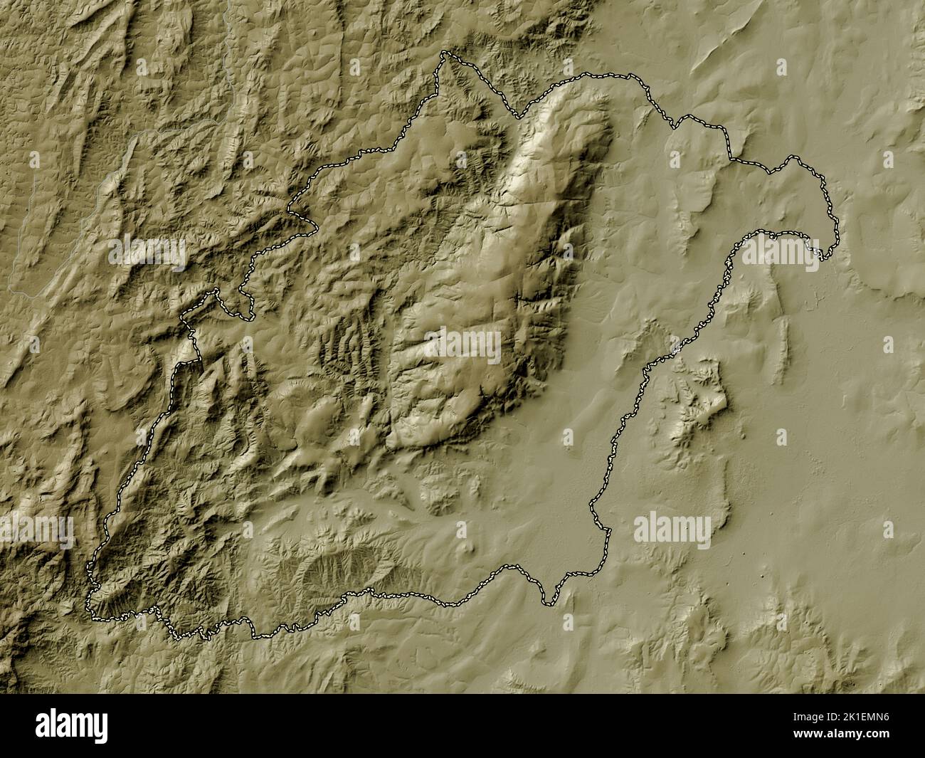 Rutana, province of Burundi. Elevation map colored in wiki style with ...