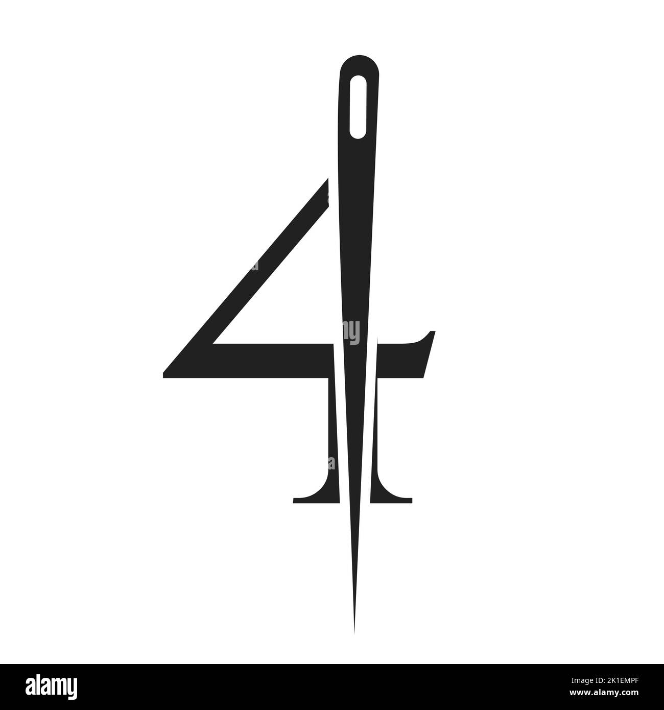 Letter 4 Tailor Logo, Needle and Thread Combination for Embroider ...