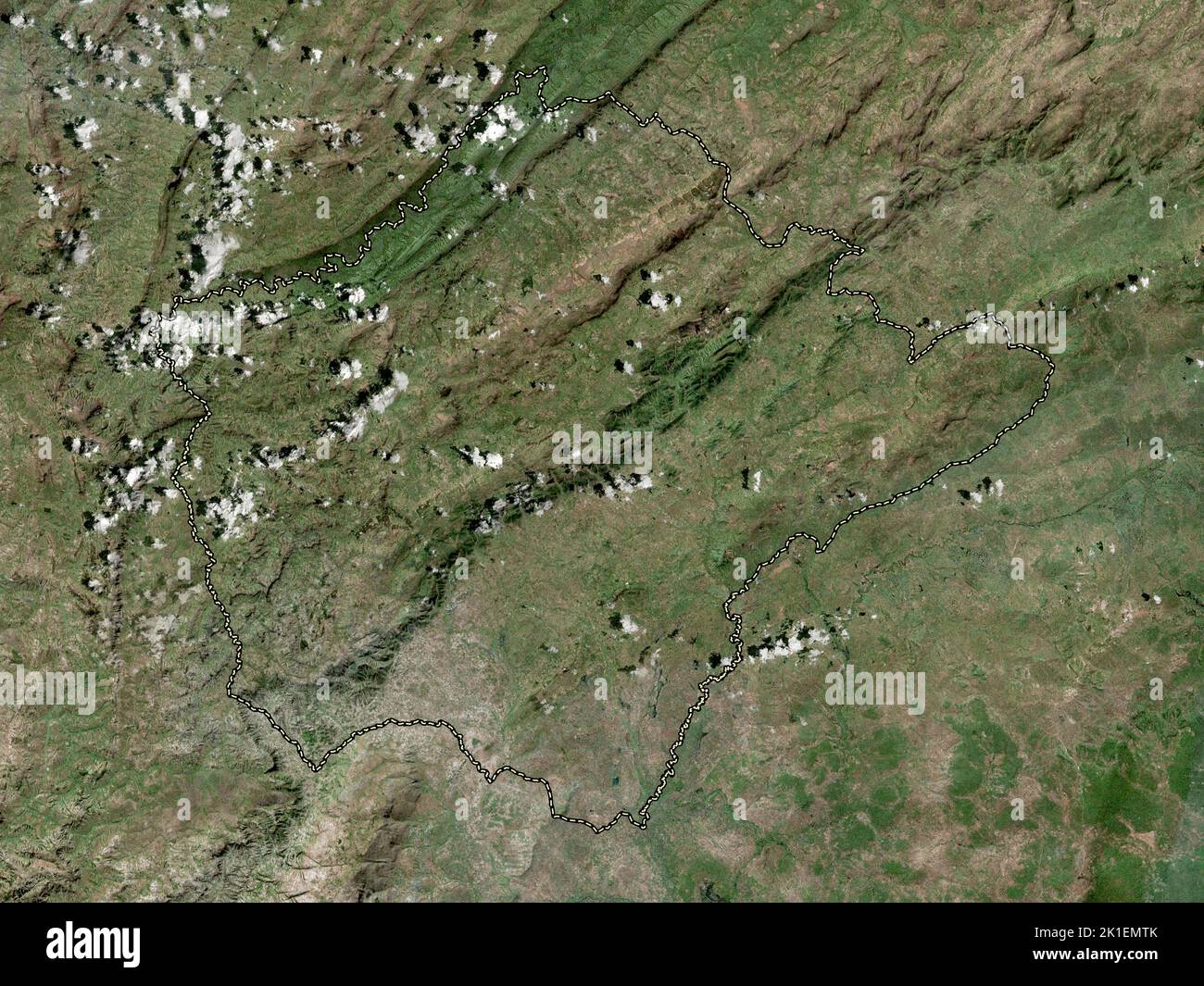 Ruyigi, province of Burundi. High resolution satellite map Stock Photo ...