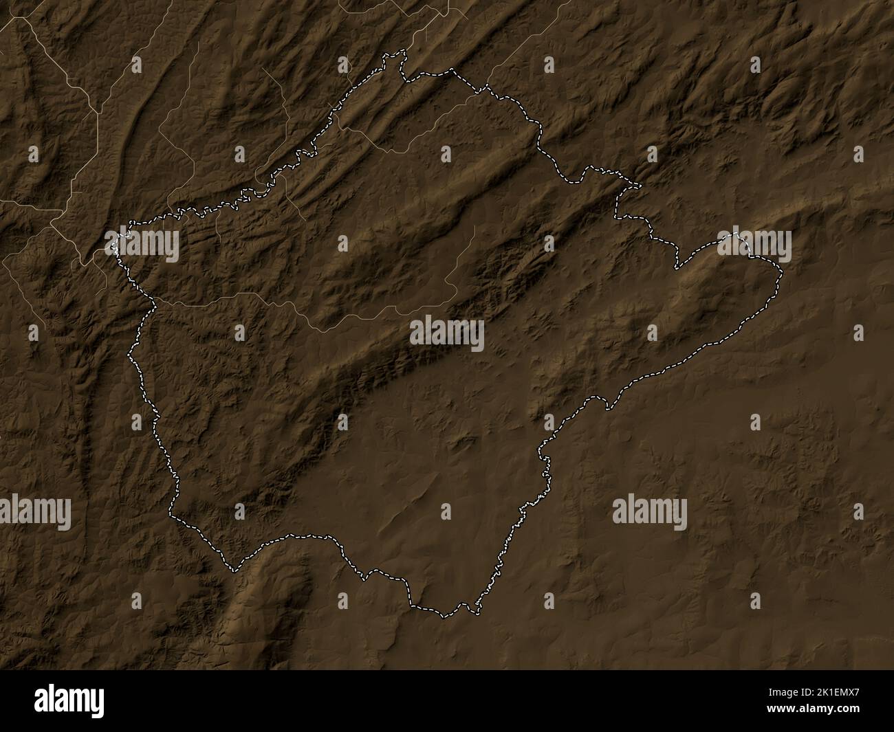 Ruyigi, province of Burundi. Elevation map colored in sepia tones with ...
