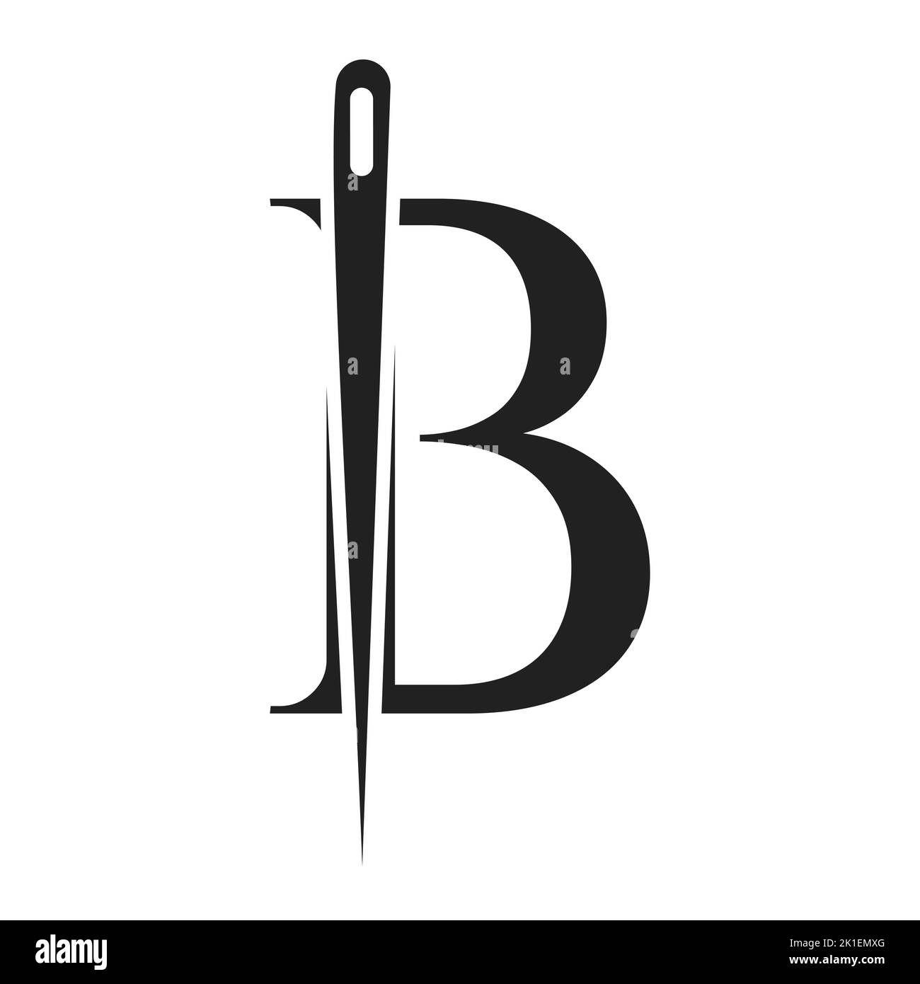 Letter B Tailor Logo, Needle and Thread Combination for Embroider ...