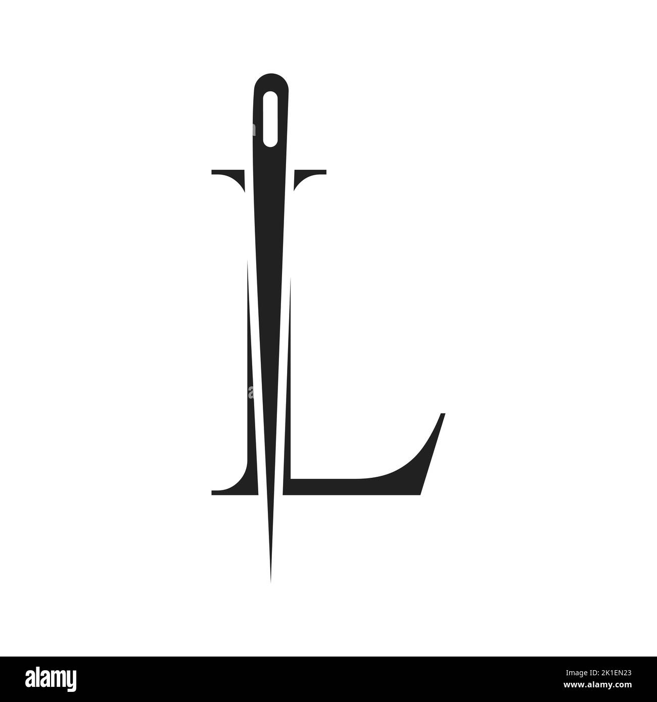 Letter L Tailor Logo, Needle and Thread Combination for Embroider ...