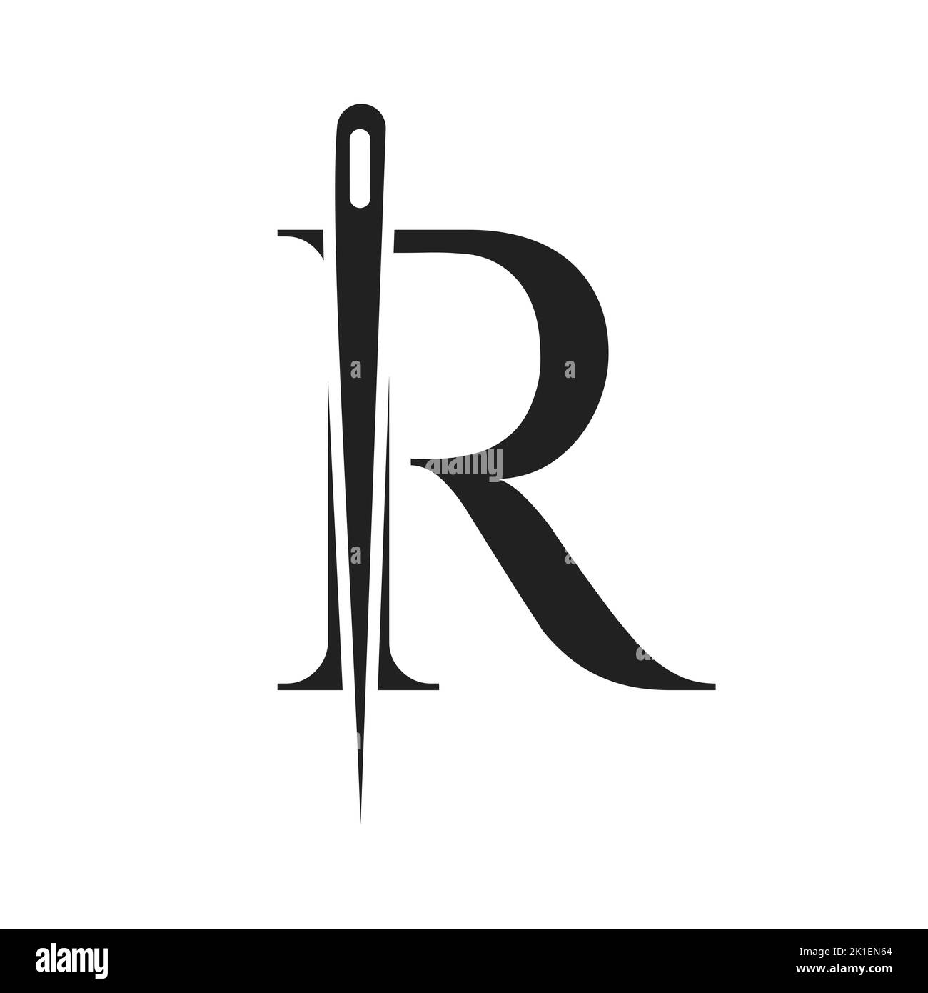 Letter R Tailor Logo, Needle and Thread Combination for Embroider ...