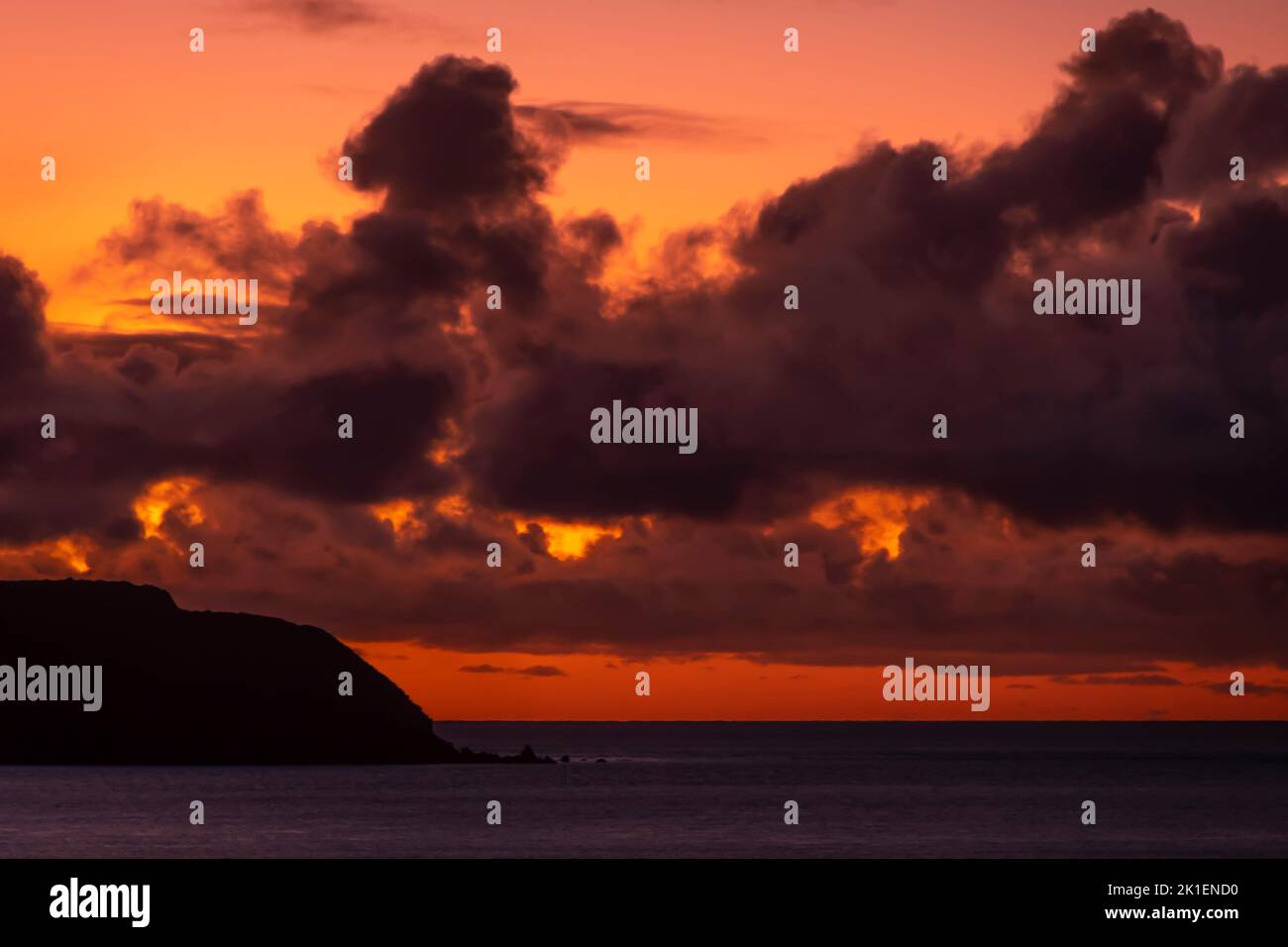 Clouds over Cook Strait at sunset, Titahi Bay, Porirua, Wellington ...