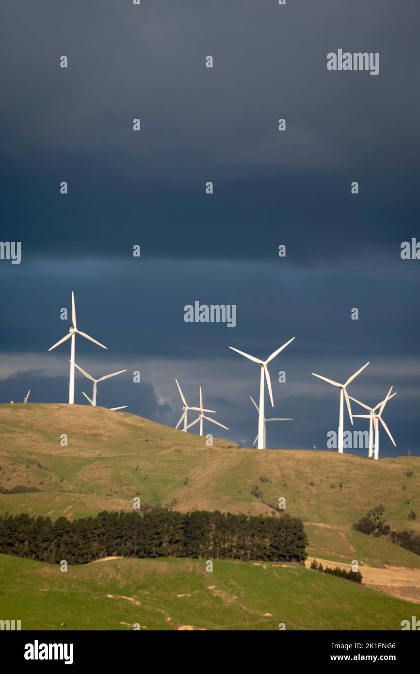 Wind turbine near Ashurst, Tararua District, North Island, New Zealand ...