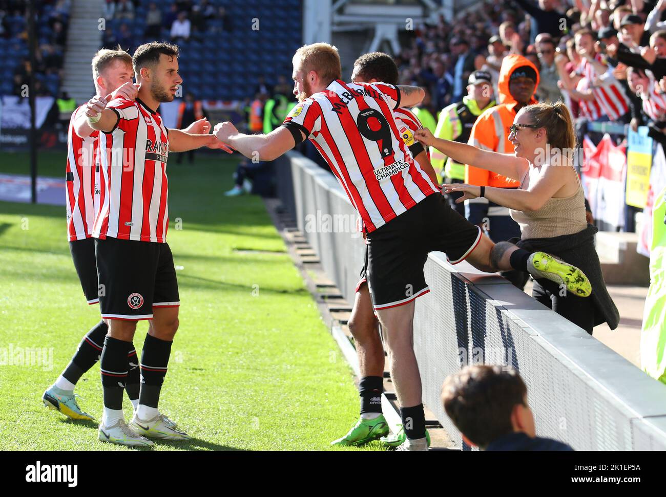 Preston, England, 17th September 2022. Oliver McBurnie of Sheffield Utd ...