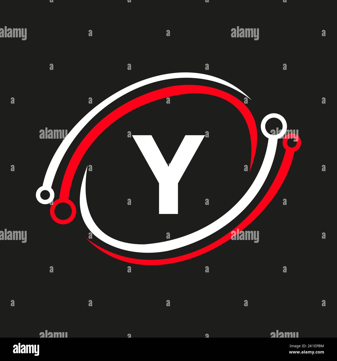 Letter Y Technology Logo Combine with Technology Cable Vector Template ...