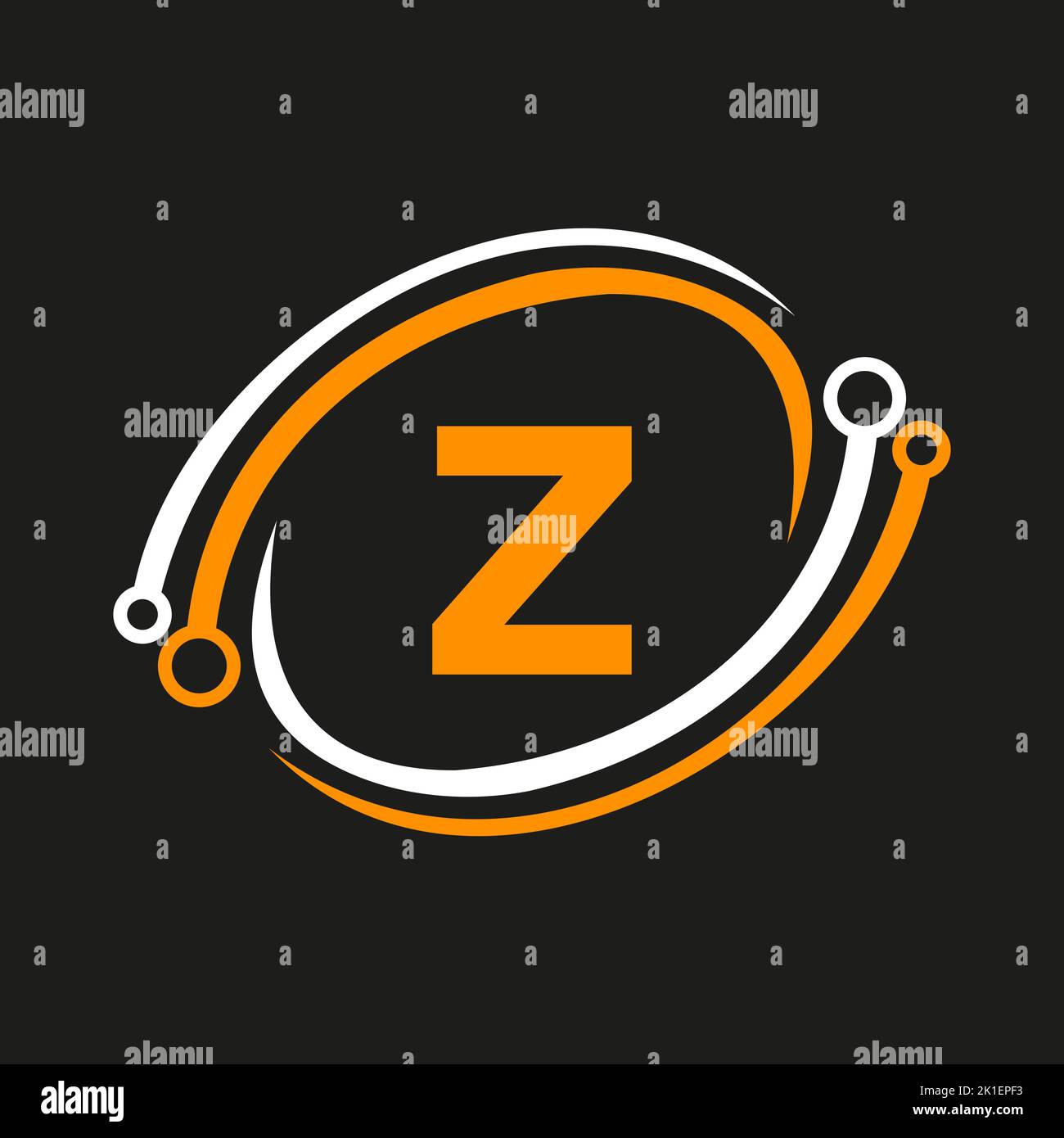 Letter Z Technology Logo Combine with Technology Cable Vector Template ...