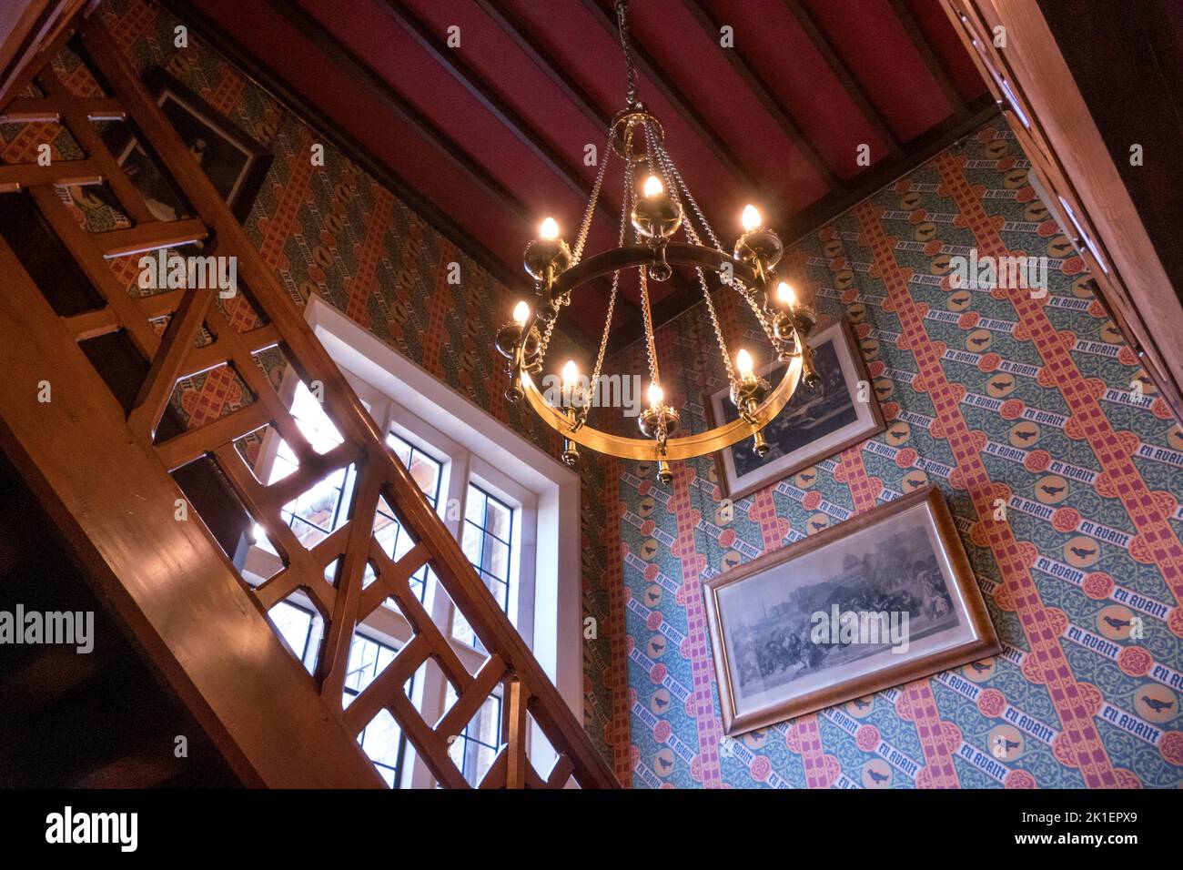 The hall and staircase at the Grange , Augustus Pugin's Gothic Revival ...
