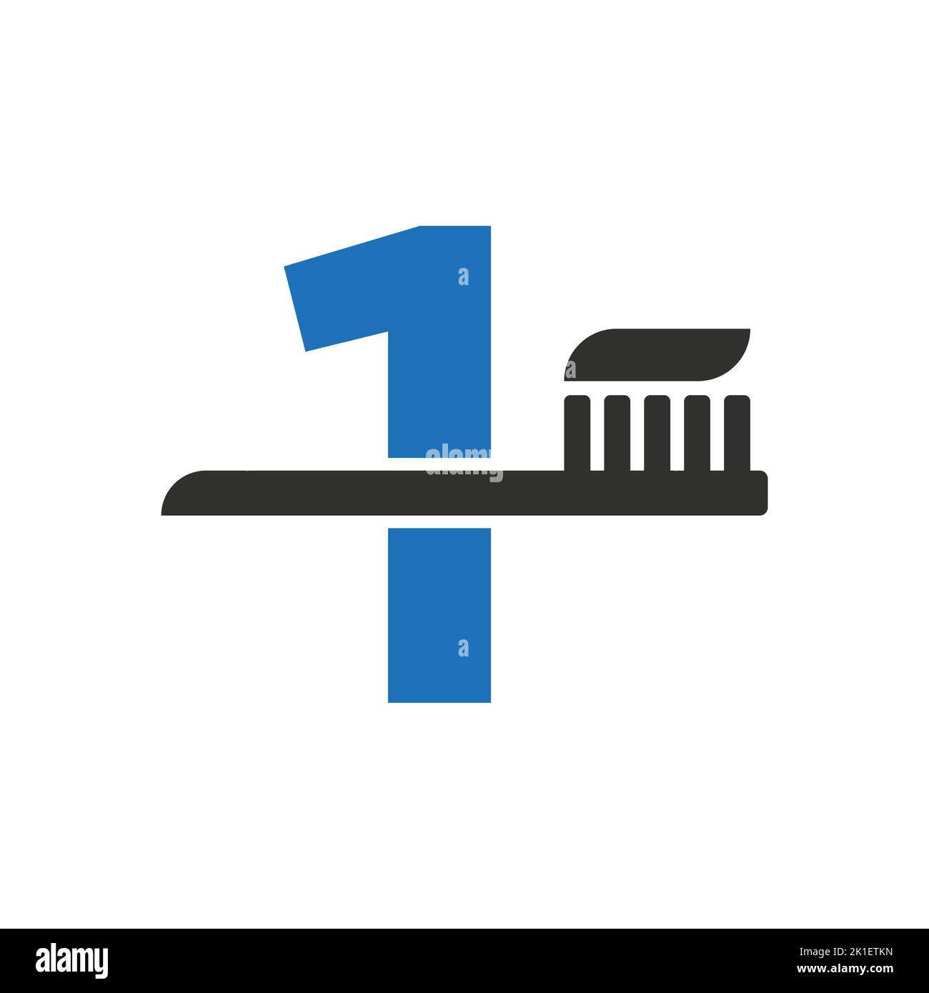 Initial Letter 1 Dental Logo Combine With Tooth Brush Symbol Template ...