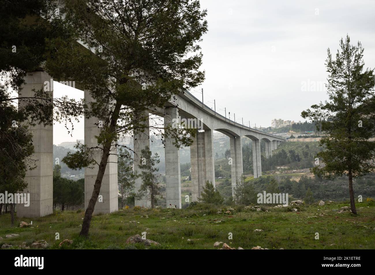 railway bridge over a valley next to Jerusalem, Israel Stock Photo - Alamy