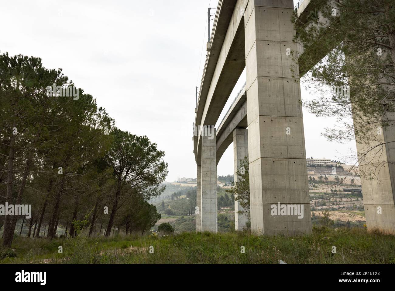 railway bridge over a valley next to Jerusalem, Israel Stock Photo - Alamy
