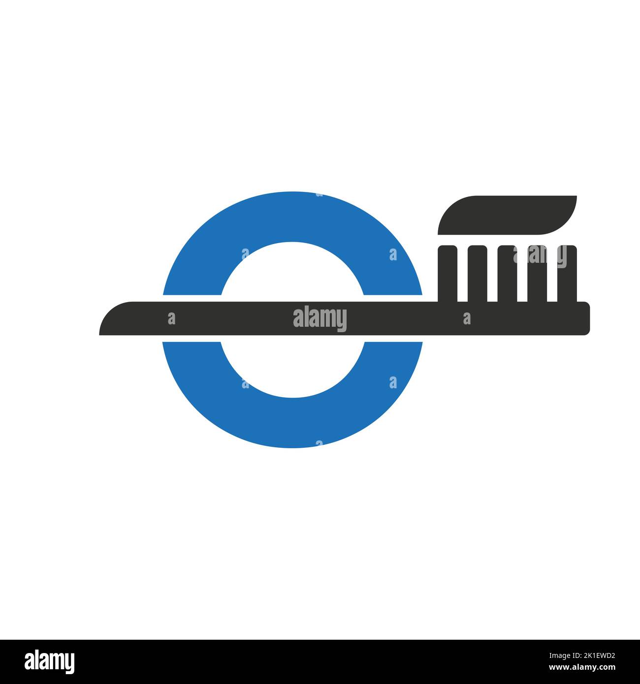 Initial Letter O Dental Logo Combine With Tooth Brush Symbol Template ...