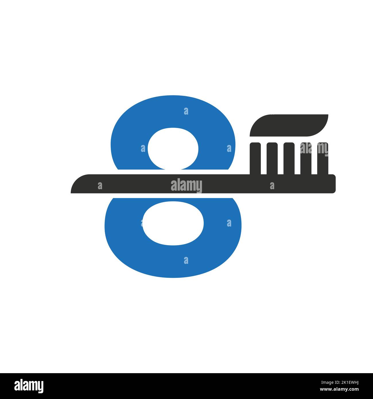 Initial Letter 8 Dental Logo Combine With Tooth Brush Symbol Template ...