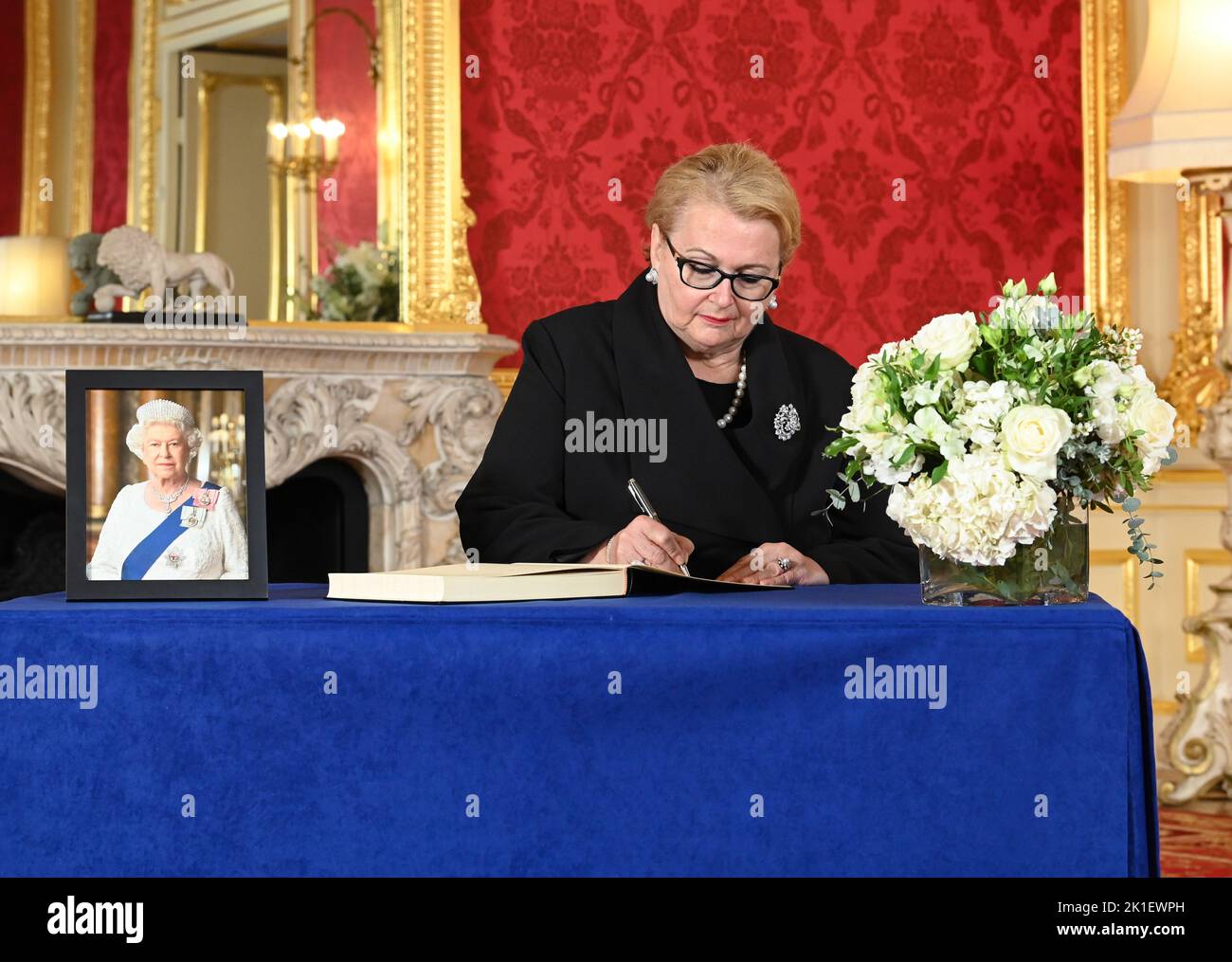 Foreign Minister of Bosnia and Herzegovina, Dr Bisera Turkovic, signs a ...