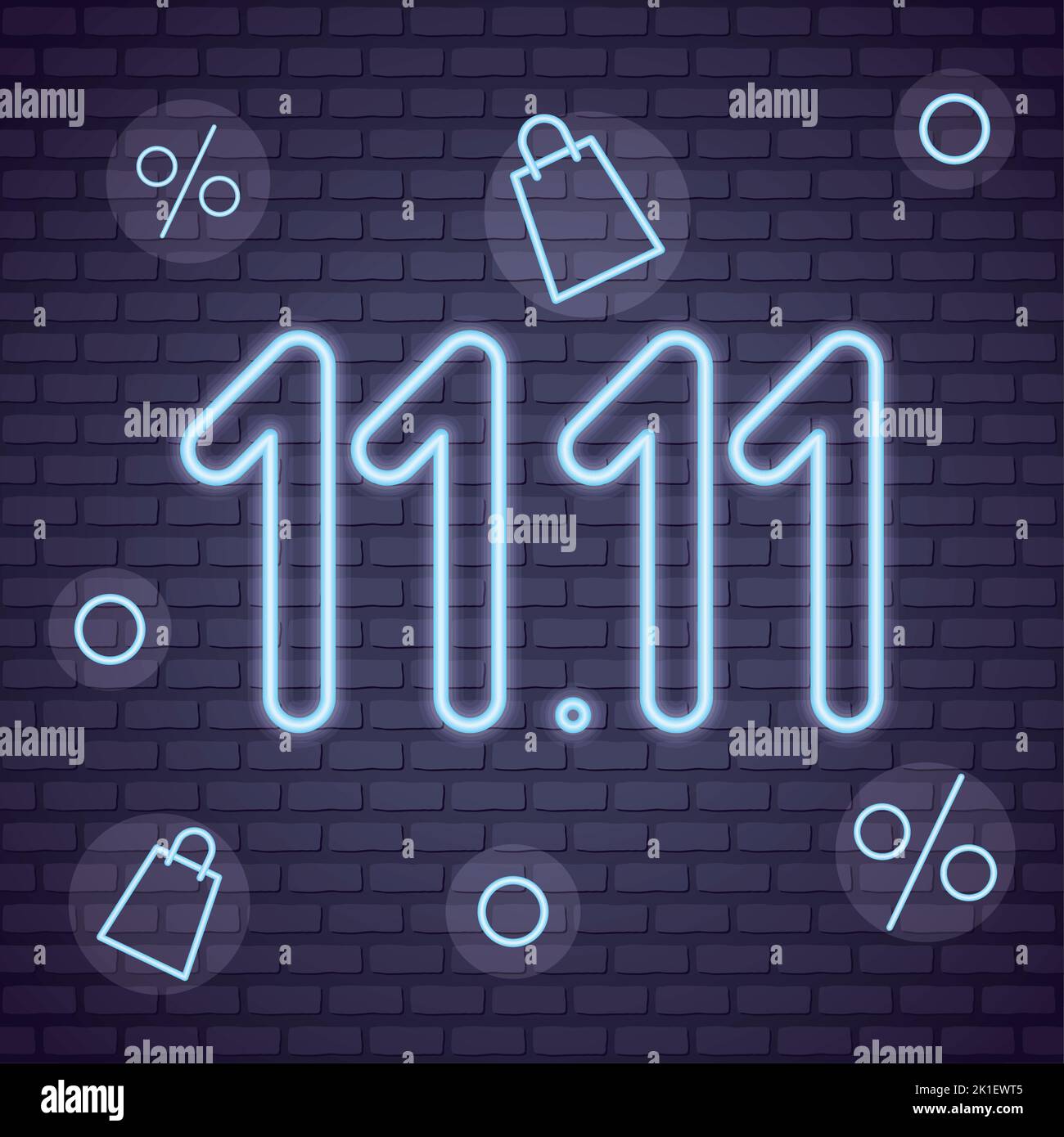 11 11 neon lights in wall poster Stock Vector Image & Art - Alamy