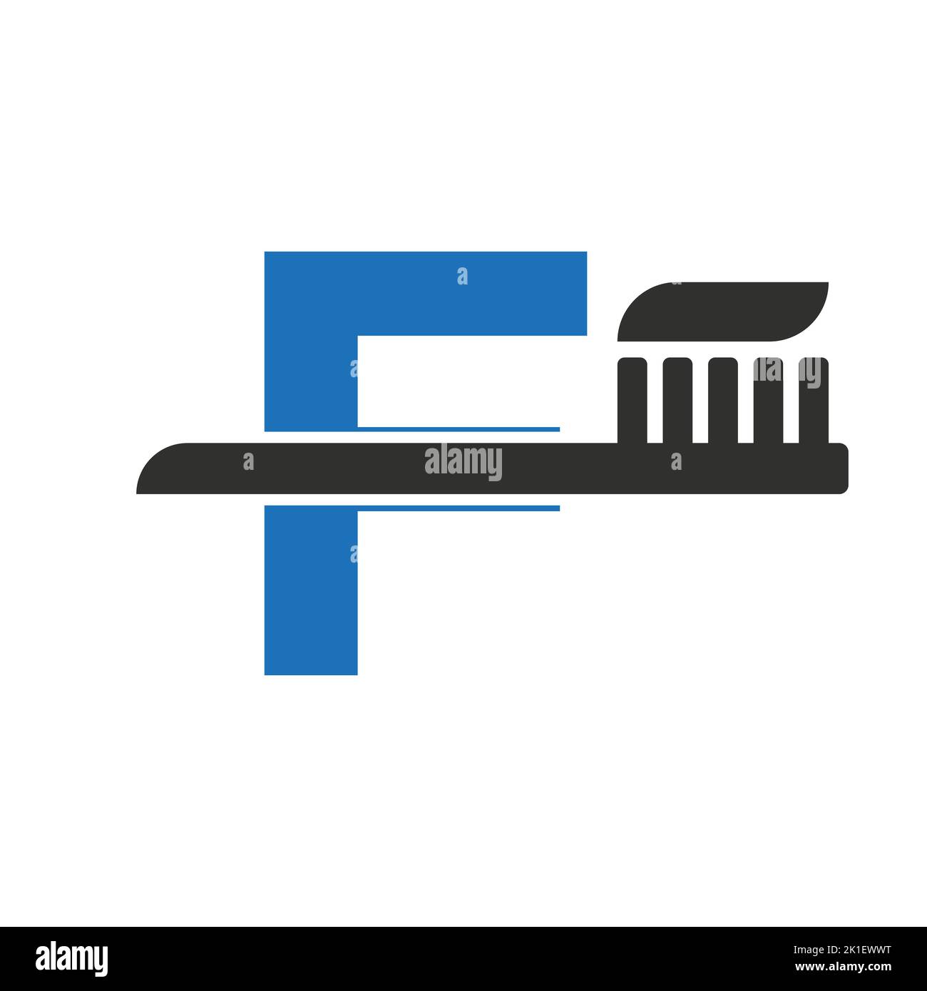 Initial Letter F Dental Logo Combine With Tooth Brush Symbol Template Stock Vector Image & Art ...