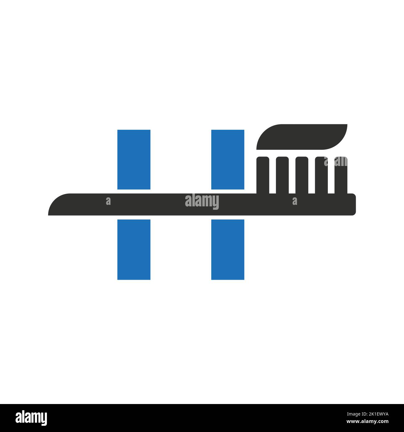 Initial Letter H Dental Logo Combine With Tooth Brush Symbol Template ...