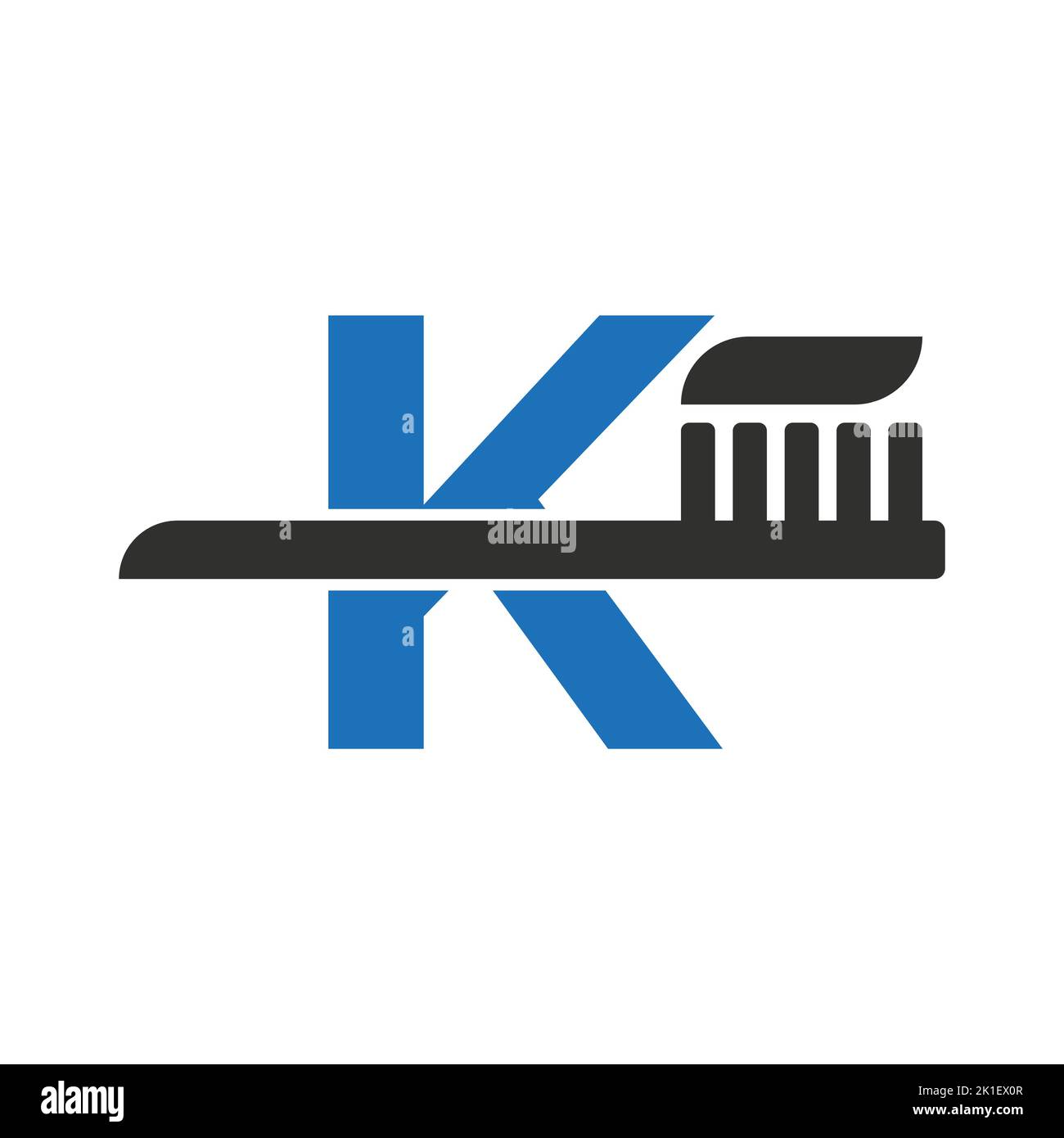 Initial Letter K Dental Logo Combine With Tooth Brush Symbol Template ...