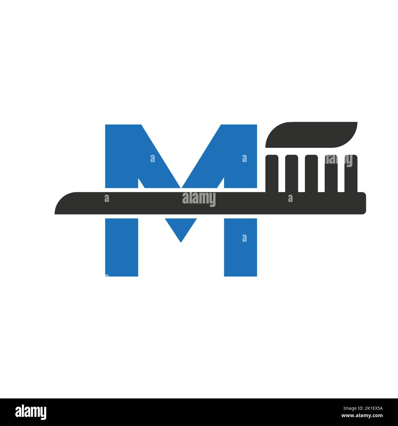 Initial Letter M Dental Logo Combine With Tooth Brush Symbol Template ...