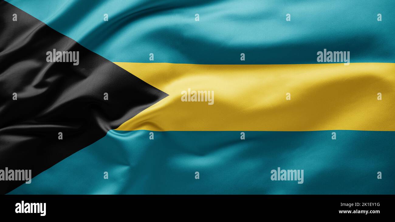 Waving national flag of Bahamas Stock Photo - Alamy