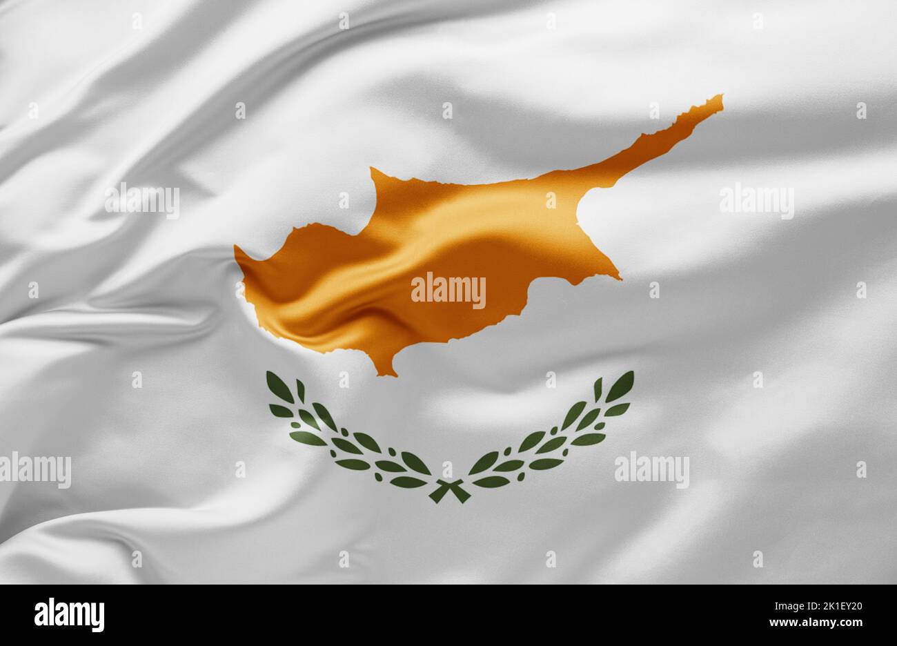 Waving national flag of Cyprus Stock Photo - Alamy