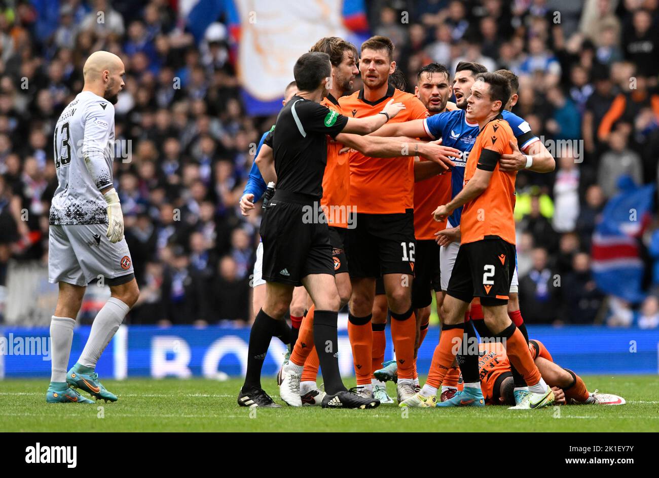 Glasgow, , 17th September 2022. Tempers flared during the cinch ...