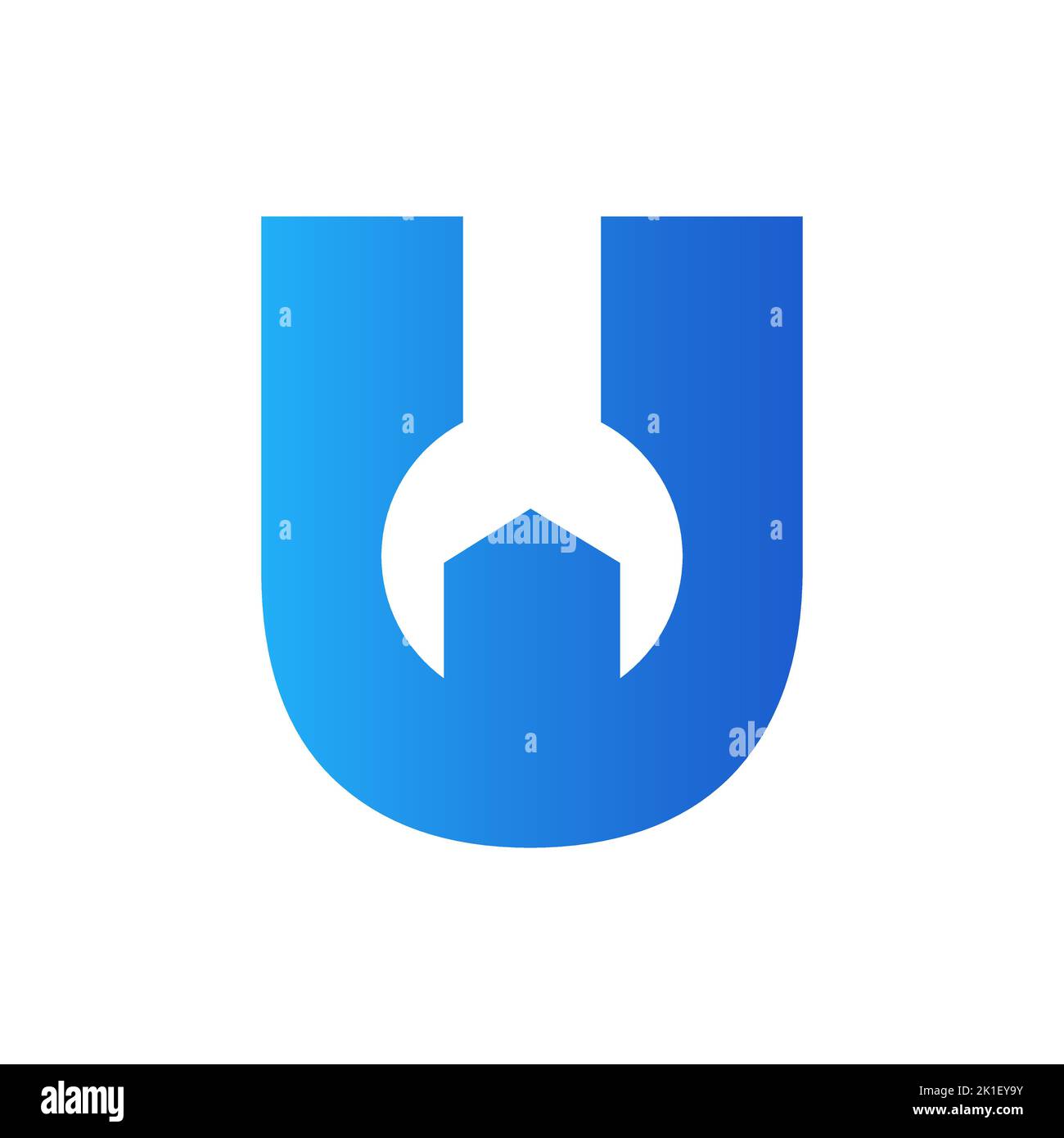 Letter U Wrench Symbol For Real Estate, Building, Construction Repair ...