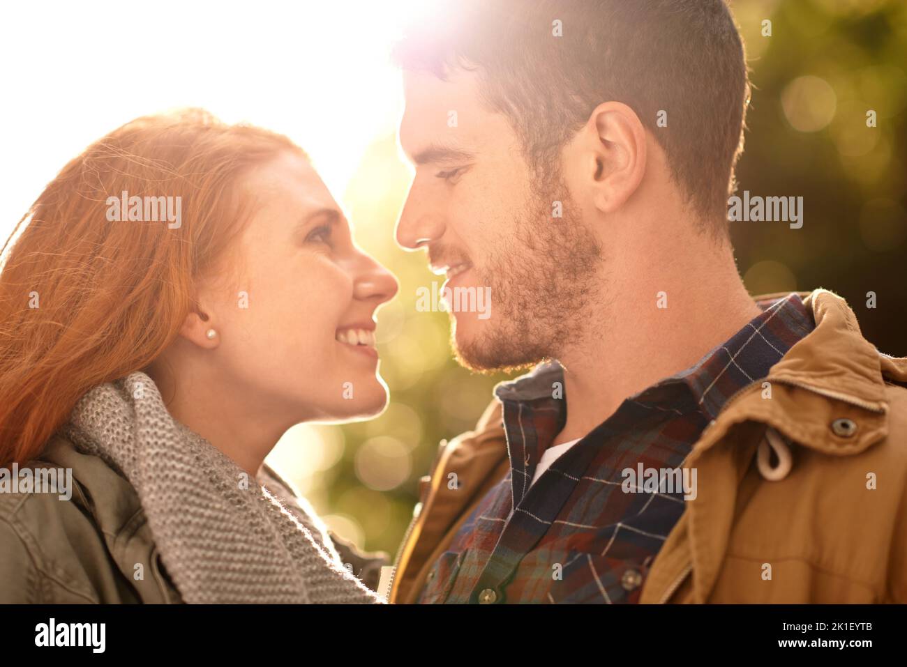 I am completely in love with you. a happy young couple getting lost in ...
