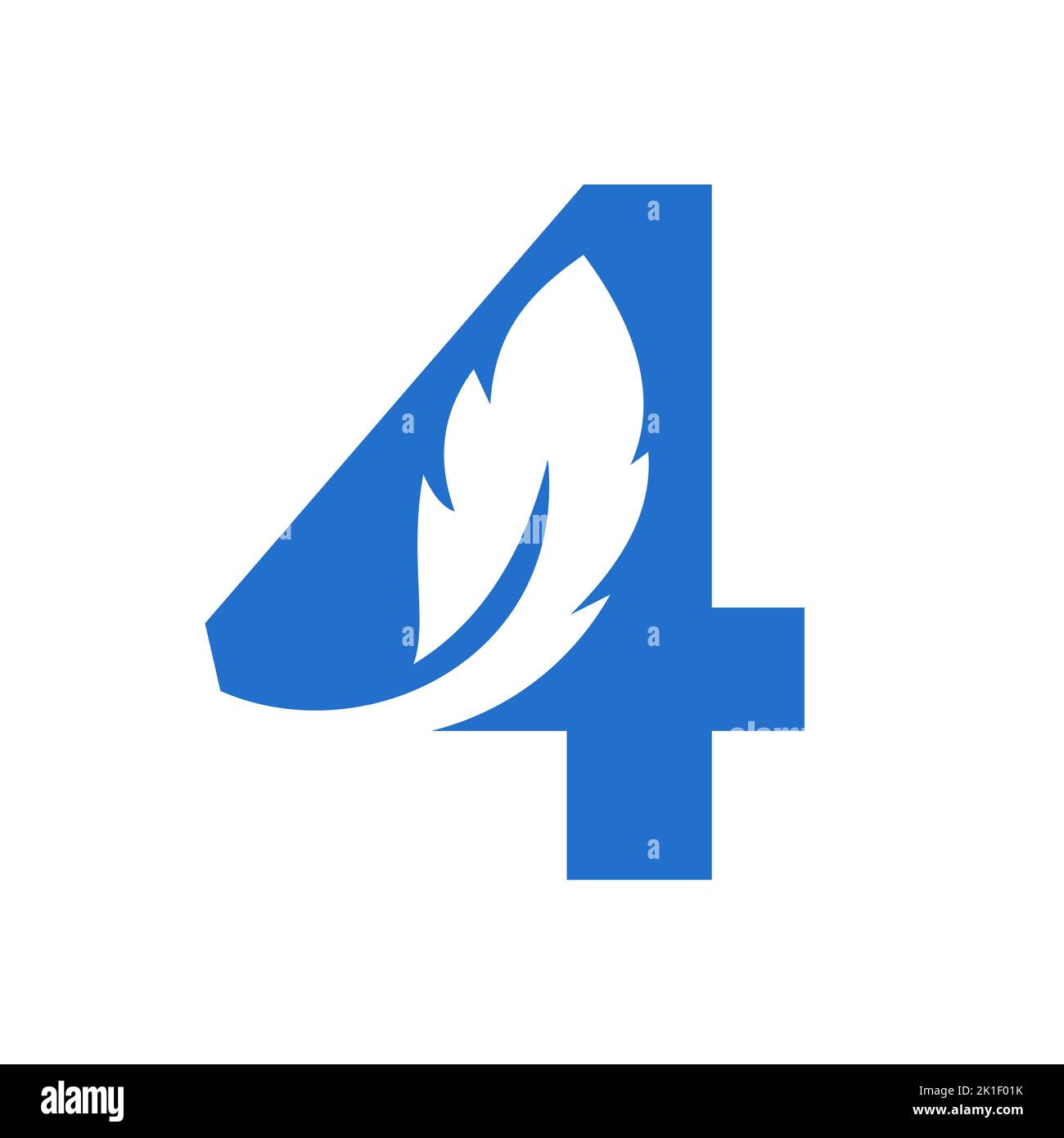 Letter 4 Bird Feather Logo Design Concept For Law Identity Vector ...